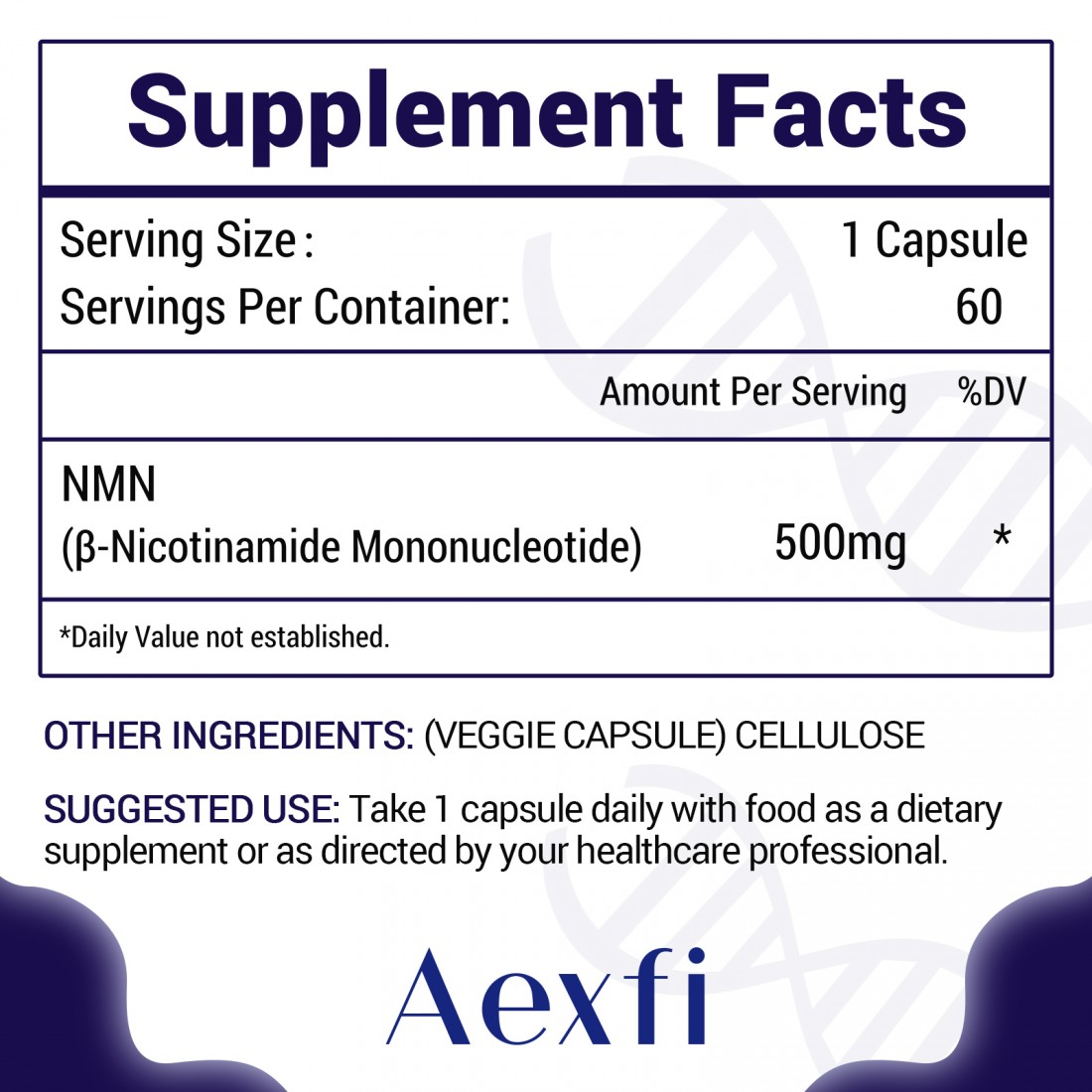 NMN Capsules 500mg (60 Count(Pack of 1))