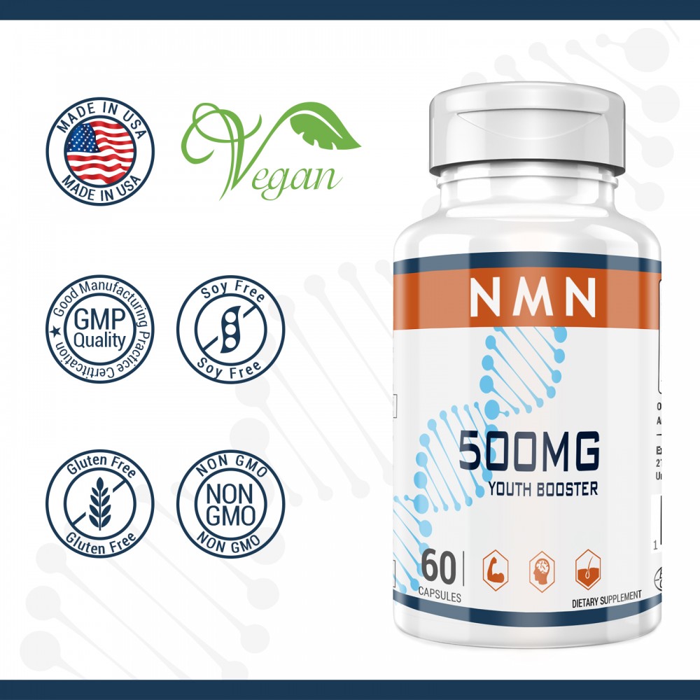 NMN Supplement 500mg (60 Count(Pack of 1))
